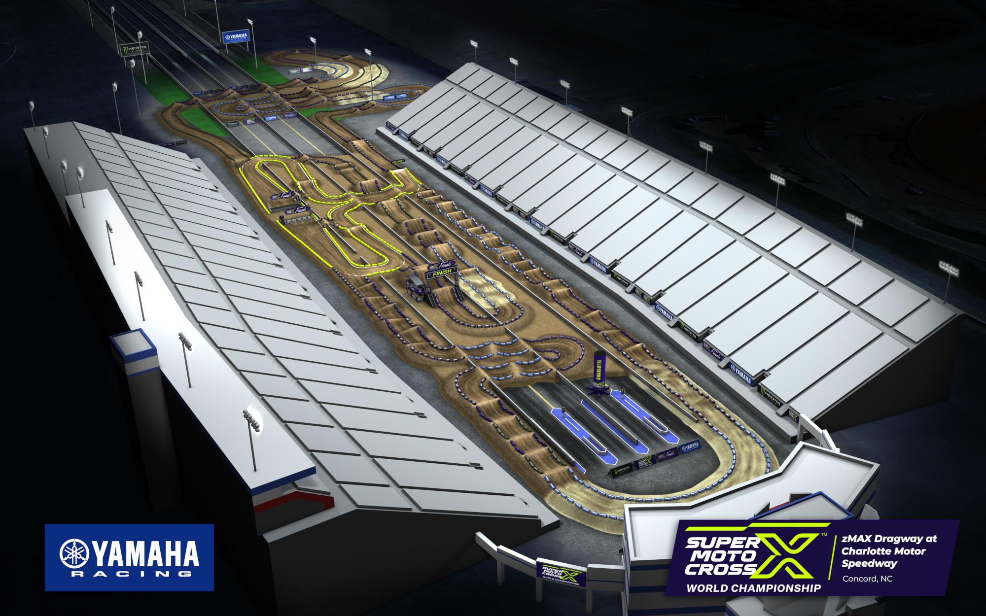 2025 SMX Playoff 1 | Charlotte, NC | Yamaha Animated Track Map ...